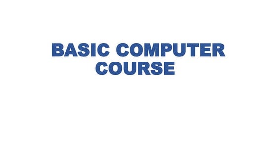 Basic Computer presentation for classess | PPT