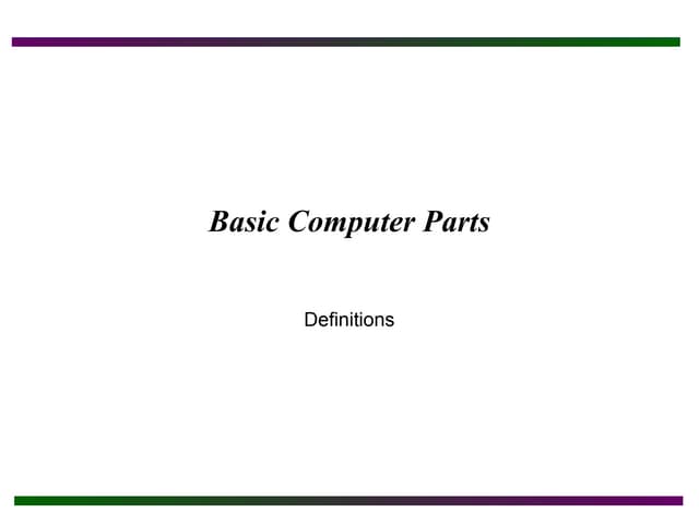 Basic Computer Computer notes | DOCX