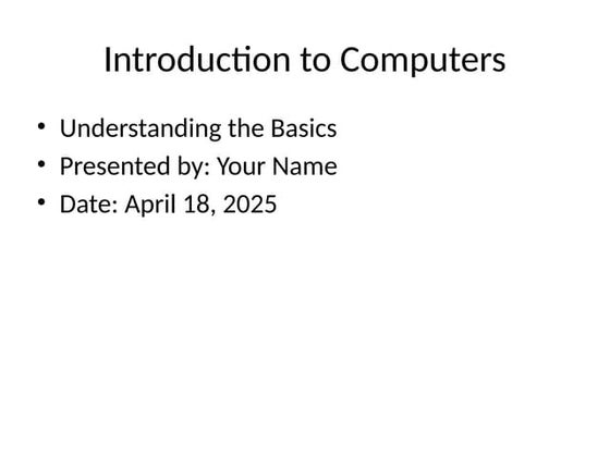 Computer_Basics_Presentation computer basic | PPTX