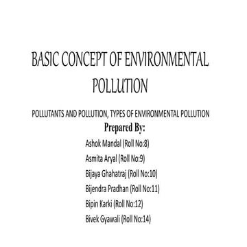 Basic concept of environmental pollution | PPTX
