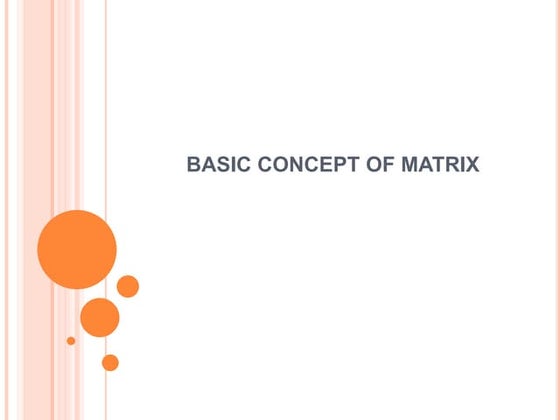 Introduction to Matrices | PPT