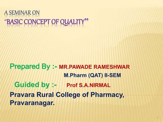 Basic quality concept | PDF | Business | Business and Finance