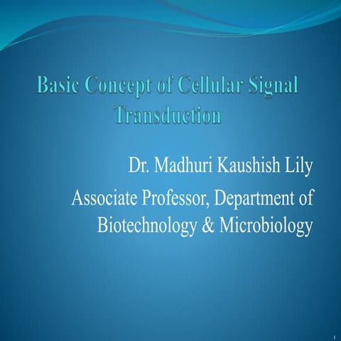 Basic concept of signal transduction | PPTX