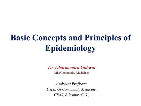 Introduction to epidemiology | PPT
