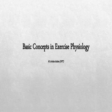 Basic Concepts in Exercise Physiology | PPT