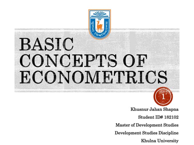 Econometrics lecture 1st | PPT