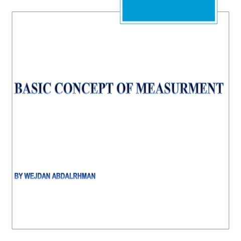 Basic concepts of Measurement | PPTX