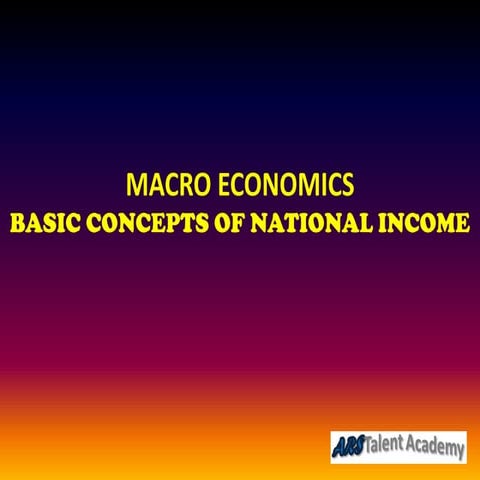 Basic concepts of national income | PDF