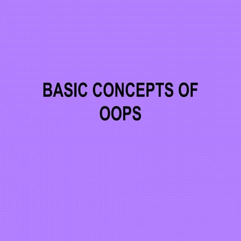 Basic Concepts Of Object Oriented Programming Ppt 4824