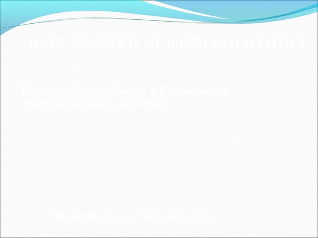 Pharmacokinetic models | PPTX