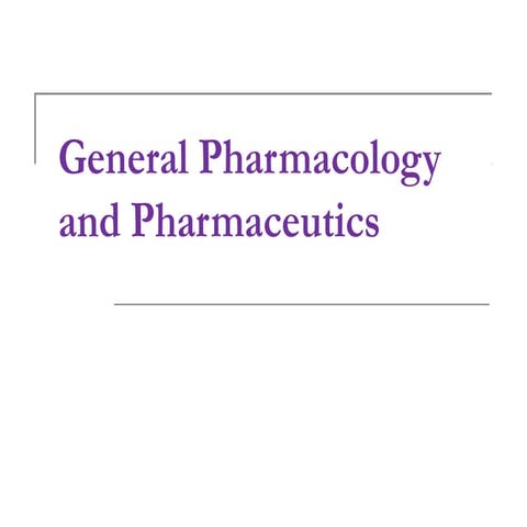 INTRODUCTION TO PHARMACOLOGY