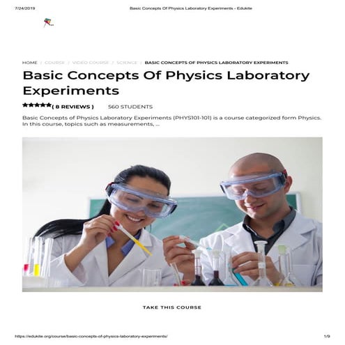 Basic concepts of physics laboratory experiment - edukite | PDF