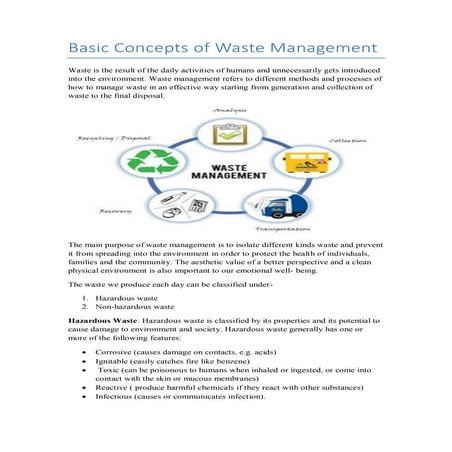 Basic Concepts of Waste Management | PDF