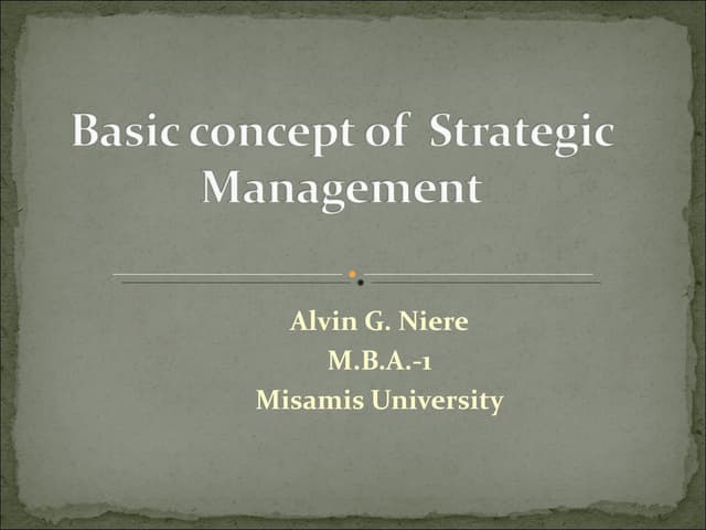 Basic model of strategic management | PPT