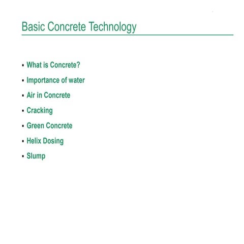 Basic concrete technology | PPT
