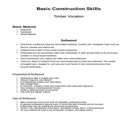 Basic construction skills | DOCX