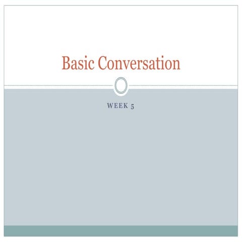 Basic conversation 5 | PPTX