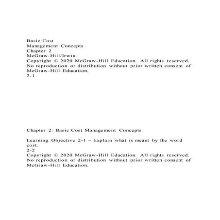 Basic cost management concepts chapter 2mcgraw hillirwin | DOCX