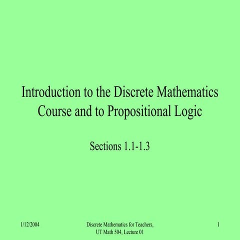 Intro to Discrete Mathematics | PDF