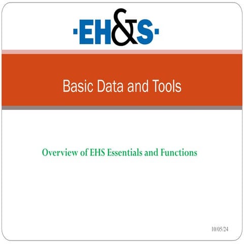 Basic Data & Tools_EHS,Basic Data & Tools_EHS | PPT