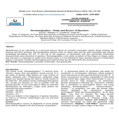 Basic dermatoglifi | PDF
