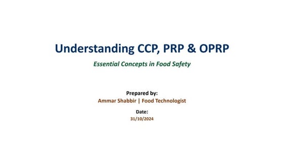 Oprp vs ccp | PPTX | Food & Drink