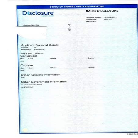 Original Basic Disclosure Certificate - Clear Record | PDF