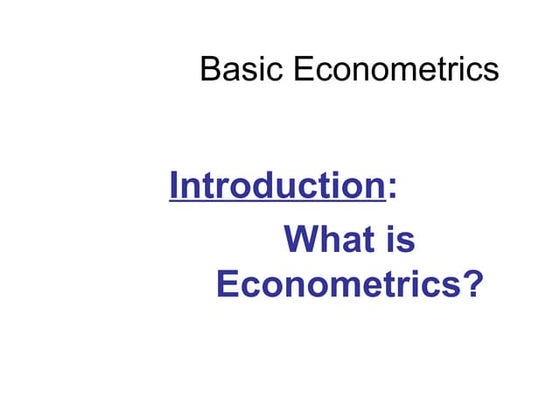 Econometrics Lecture 1st Ppt