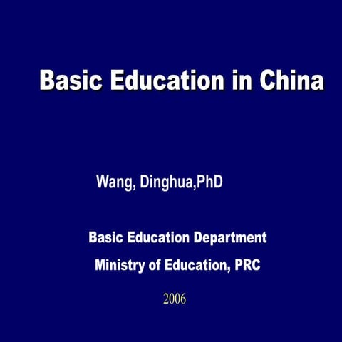Basic Education in China for ESL students | PPT