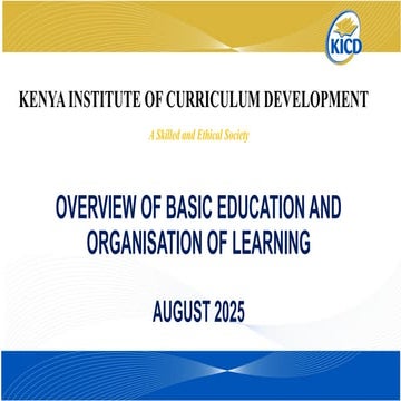 BASIC EDUCATION& Org. of SS (0021).pptx 2026 KENYA | PPTX