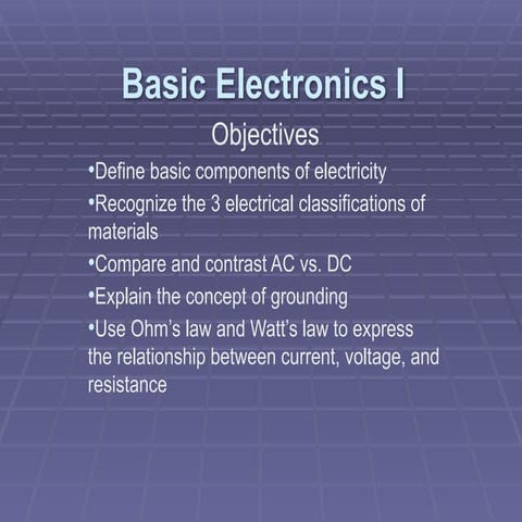 Basic electronic and electronics equipment | PPT