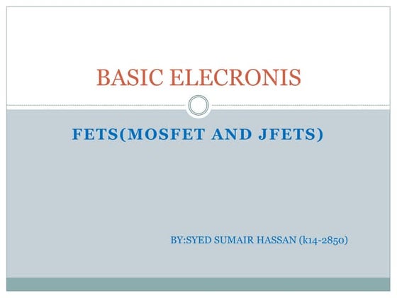 Analytical Modeling of Tunneling Field Effect Transistor (TFET) | PPT