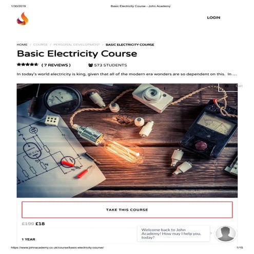 Basic Electricity Course - John Academy | PDF