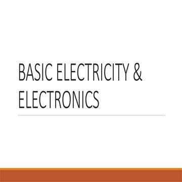 BASIC ELECTRICITY & ELECTRONICS.pptx....... | PPTX