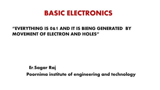 Basic electronics | PPTX
