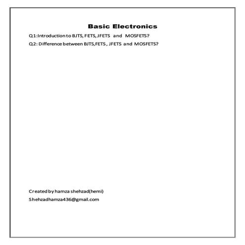 Basic electronics | PDF