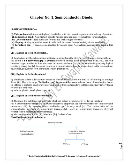 Basic Electronics (Rectifiers) by Er. Swapnil Kaware | PDF