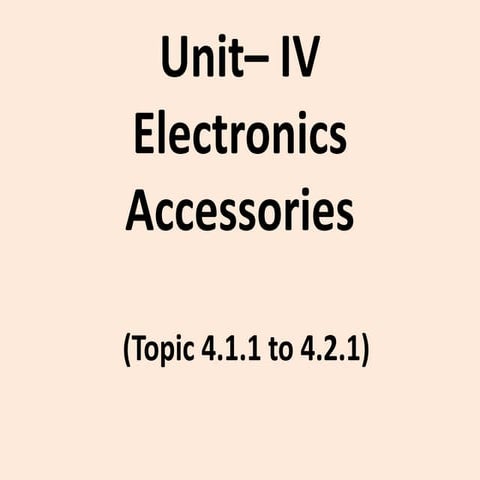 Basic Electronics Unit 4 Pptx Consumer Electronics Technology And Computing