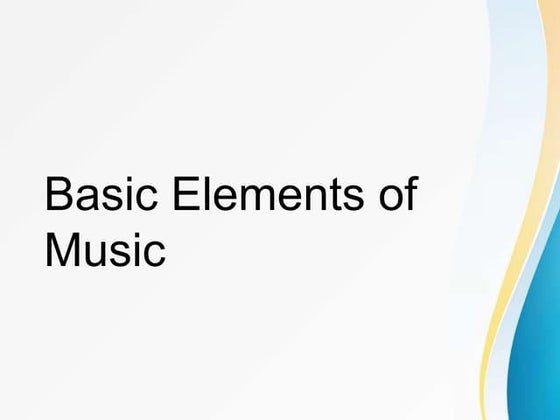 Elements of Music | PPTX | Musicals | Genres