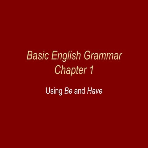 Basic English Grammar Chapter 1 | PPT
