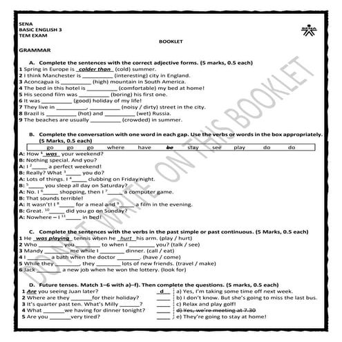 Cambridge KET 1 with answers | PDF