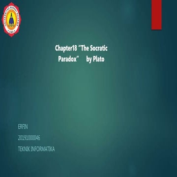 The Socratic Paradox by Plato | PPTX
