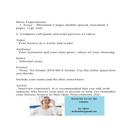 Basic Expectations 1. Essay – Minimum 2 pages double-spaced,.docx