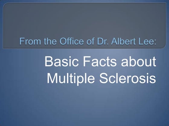 Signs & Symptoms of Multiple Sclerosis | PPT