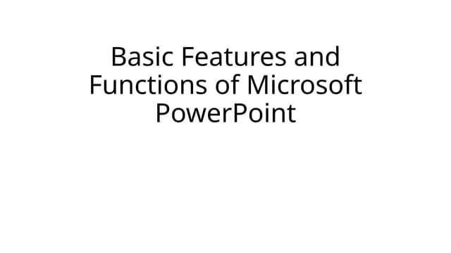 Microsoft PowerPoint 2019 - New Features | PDF
