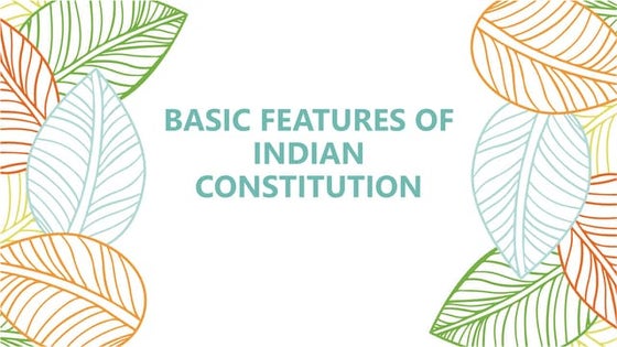 Salient Features of Constitution of India | PPT