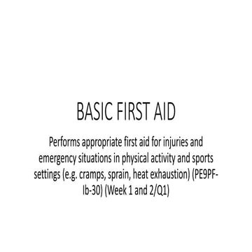 Basic First Aid for Injuries and emergency | PPTX