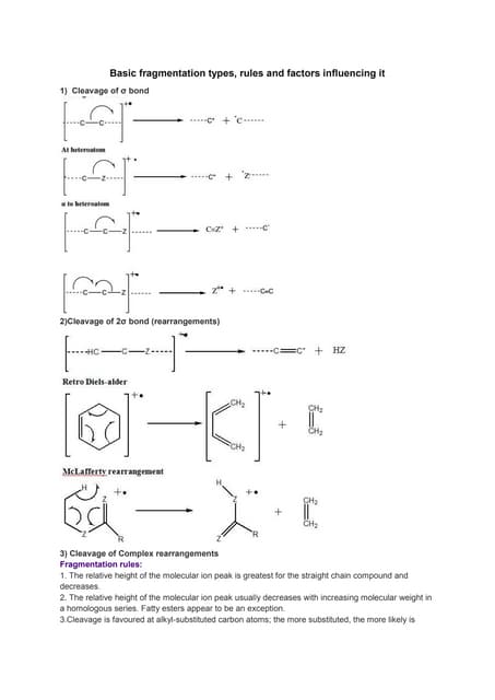 Mass fragmentation & rules | PPTX | Chemistry | Science