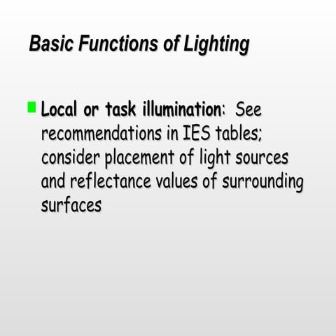 Basic functions of lighting in design ppt | PPT