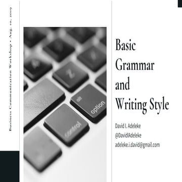 Basic Grammar and Writing Style | PPT